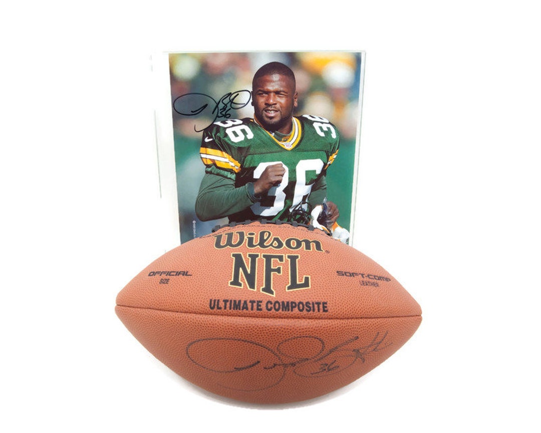 Leroy Butler 36 Green Bay Packers Signed Photograph & Wilson Football ...