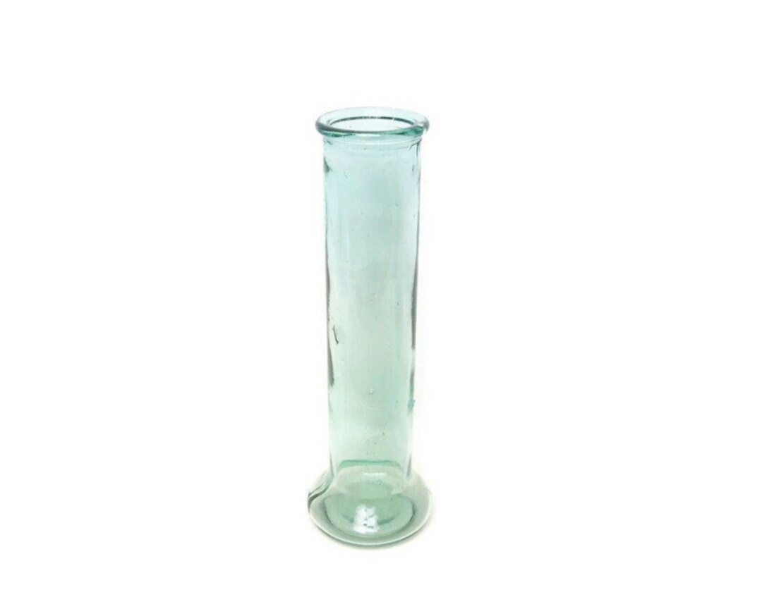 Vintage Tall Green Recycled Glass Vase Cylindrical Vase Shape - Etsy