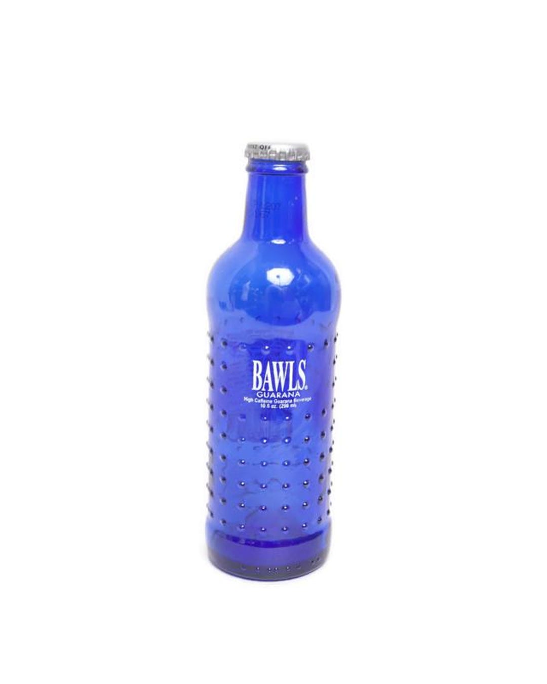 Vintage BAWLS Guarana Bottle: Cobalt Blue Textured Glass, 10oz Soda ...