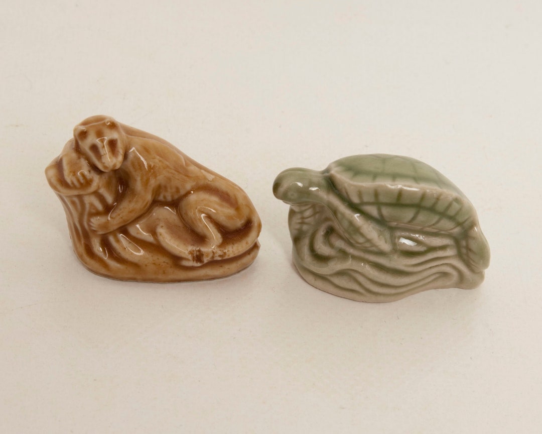 Vintage Wade Whimsies Lemur and Turtle Made in England Rose Tea ...