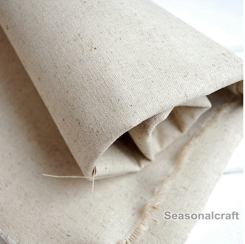 Natural Beige Cotton Linen Fabric/ Pure Color Cotton Linen | Etsy