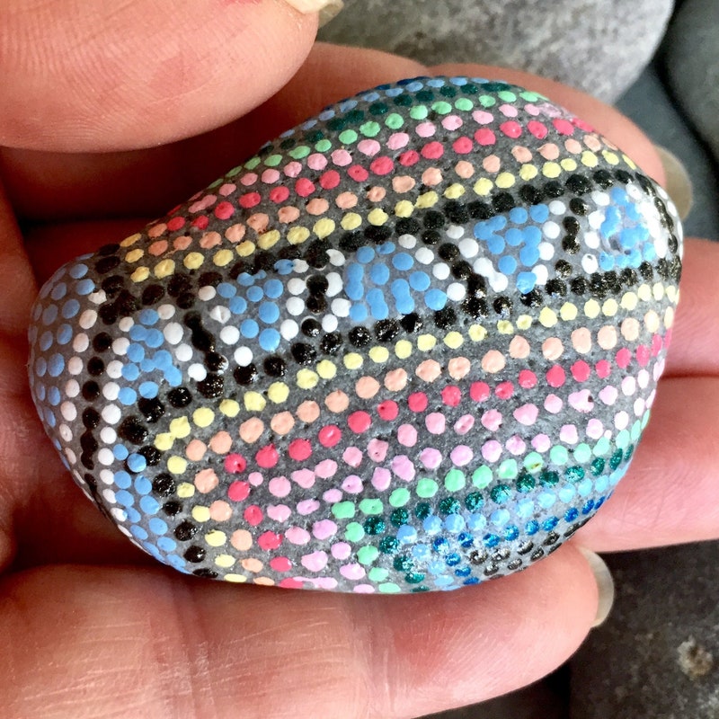 Painted Beach Stone - Etsy