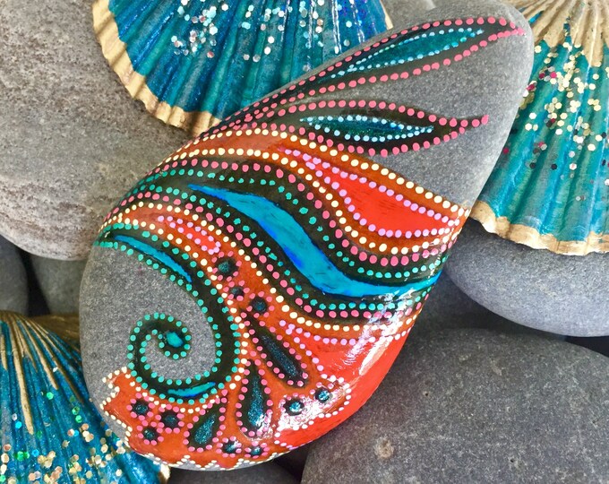 Bird of Paradise / Painted Stones/painted Rocks/dot Rocks/boho Decor ...