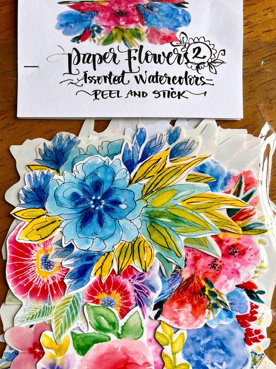 Paper Flowers 2 Assorted Sticker Set - Etsy