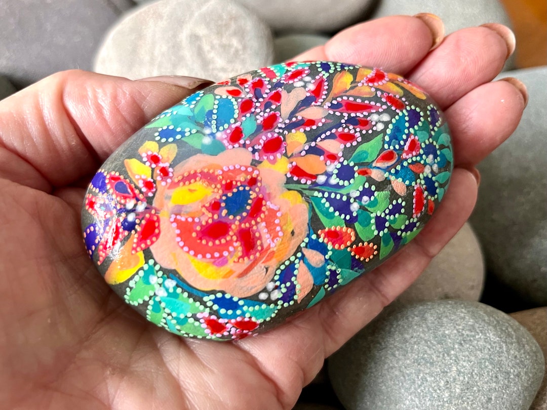 English Garden / Painted Rocks/painted Stones/art Stones/sea Stones ...
