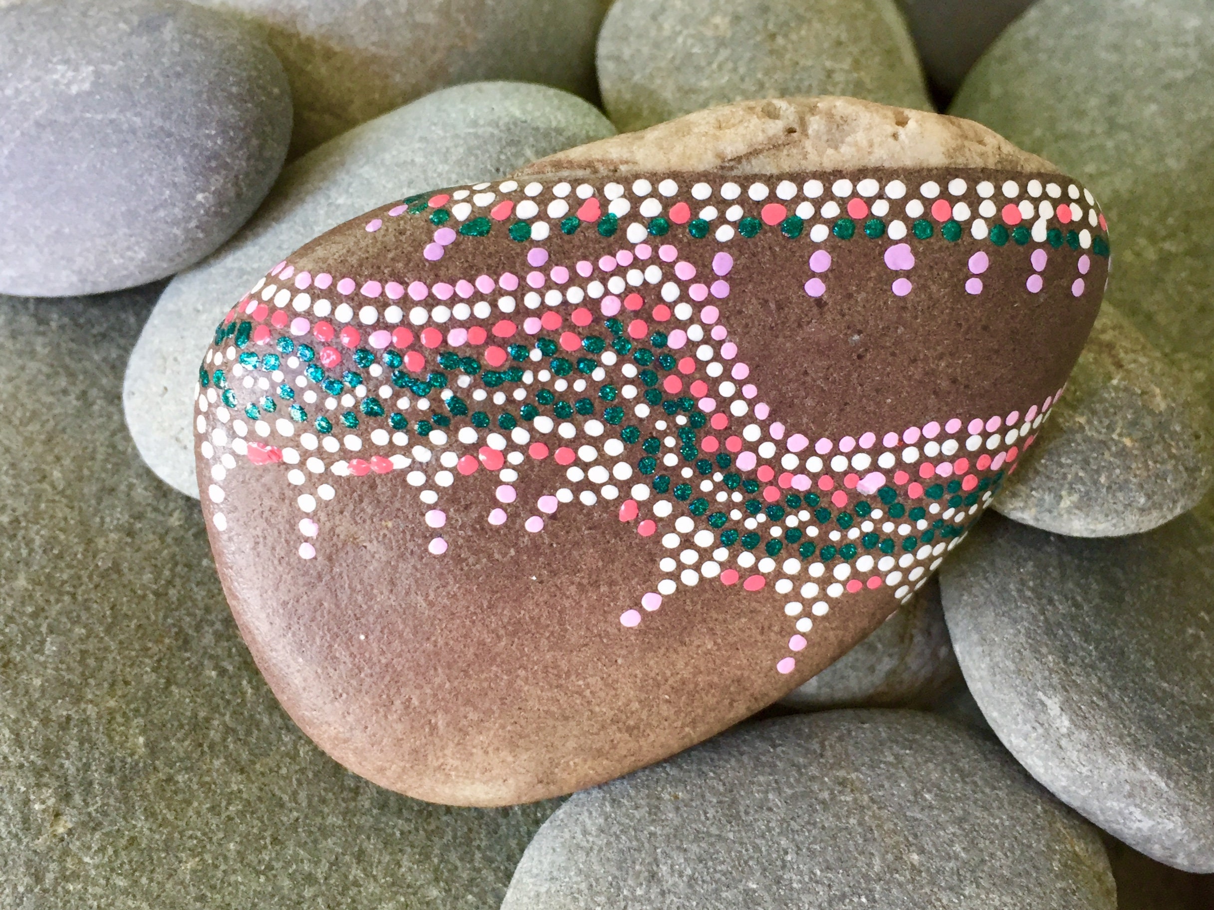 Dew Drops / Painted Stones/ Painted Rocks/ Paperweights/ Dot - Etsy
