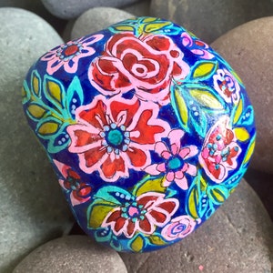 Sea Garden / Painted Rocks/painted Stones/boho Art/hippie Art/altar Art ...