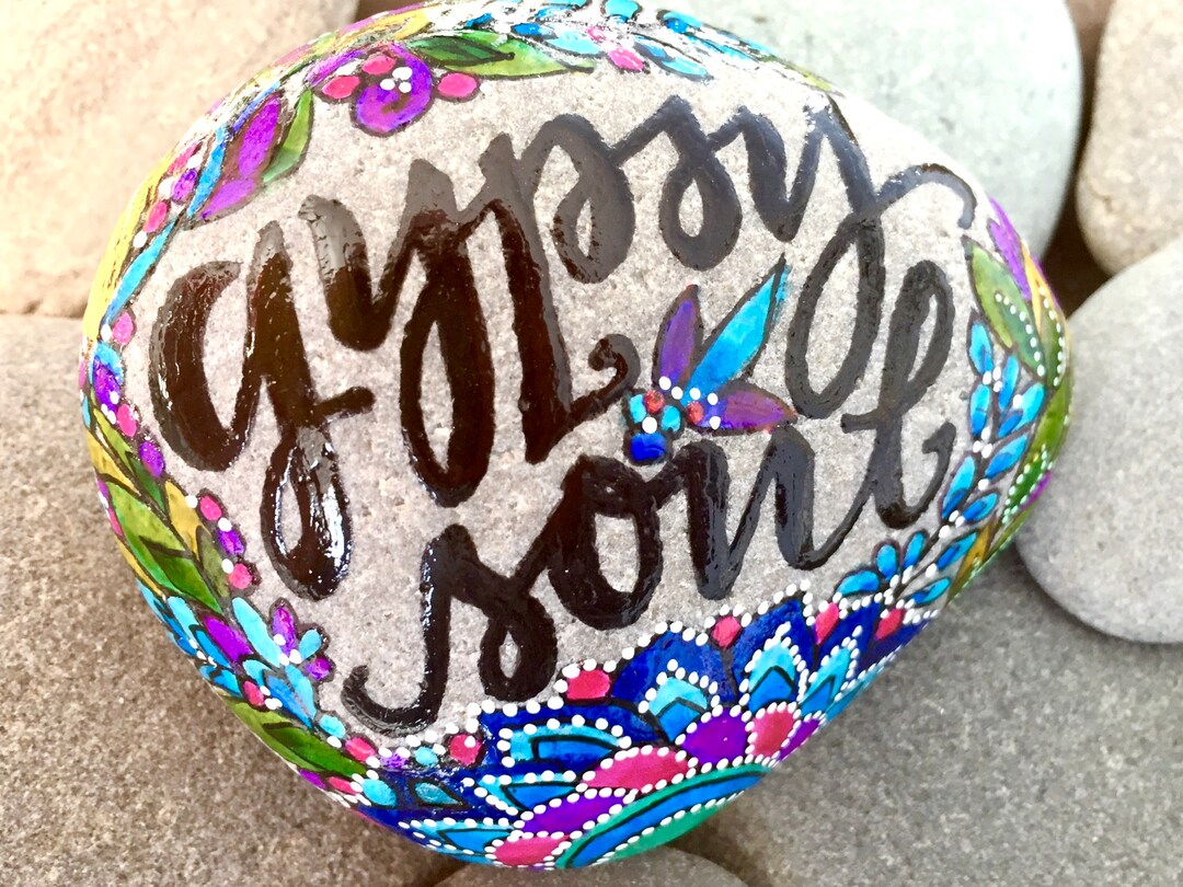 Gypsy Soul /painted Rocks/painted Stones/hippie/boho Art/painted Sea ...