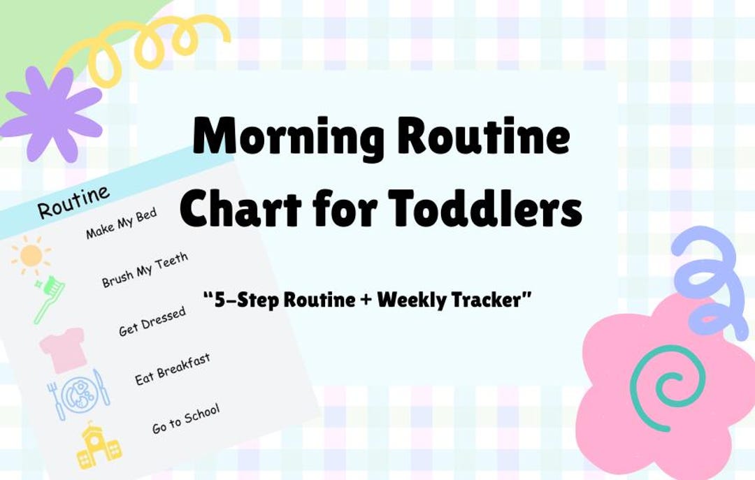Toddler Morning Routine Chart Printable, Kids Daily Routine Chart ...