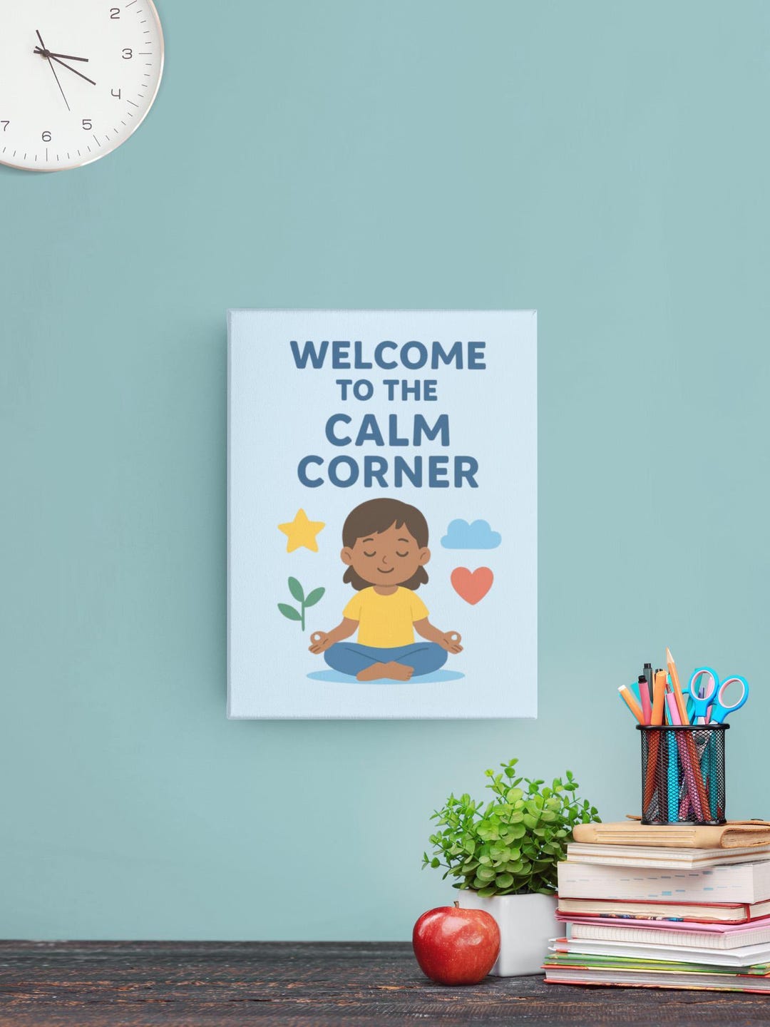 Calm Corner Canvas, Meditation Wall Art, Kids Classroom Decor ...