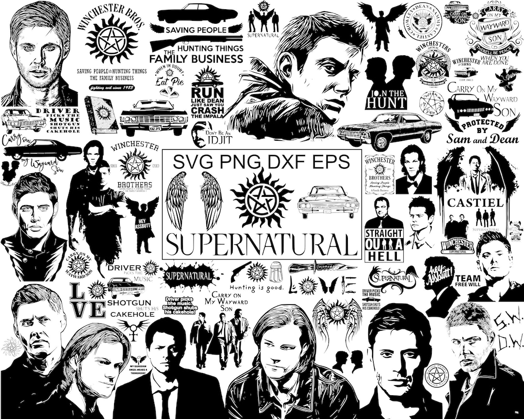 70 SVG Supernatural TV Series Bundle | Sam & Dean Winchester Classic ...