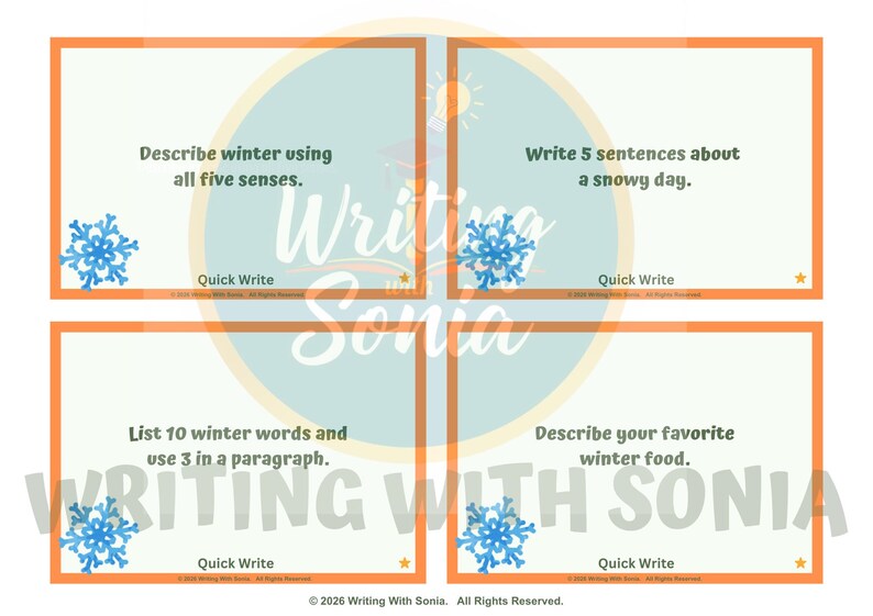 Winter Writing Prompt Cards for Kids | Creative Prompts, Journal ...