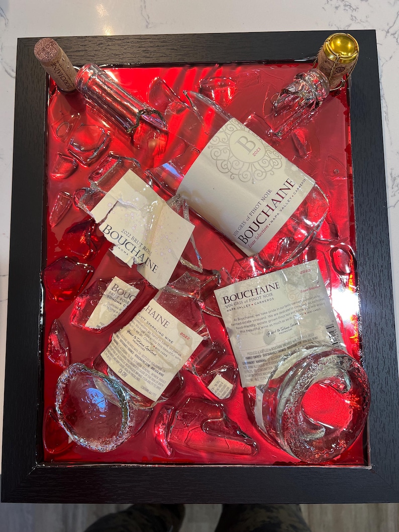 Shattered Cuvée Wine Bottle Wall Framed Art - Etsy