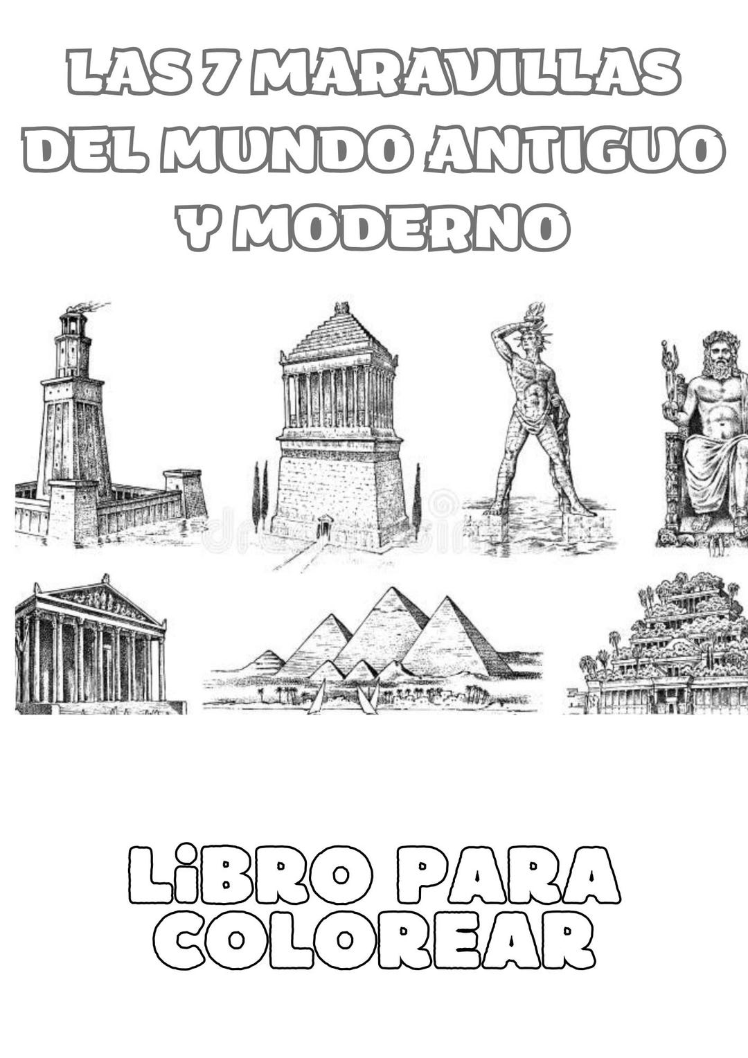 7 WONDERS OF THE WORLD Coloring Book - Etsy