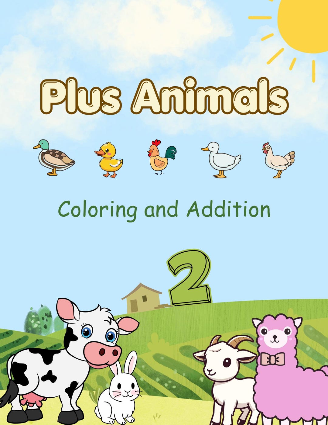 Plus Animals Addition Worksheets: Coloring Pages for Kids (digital ...