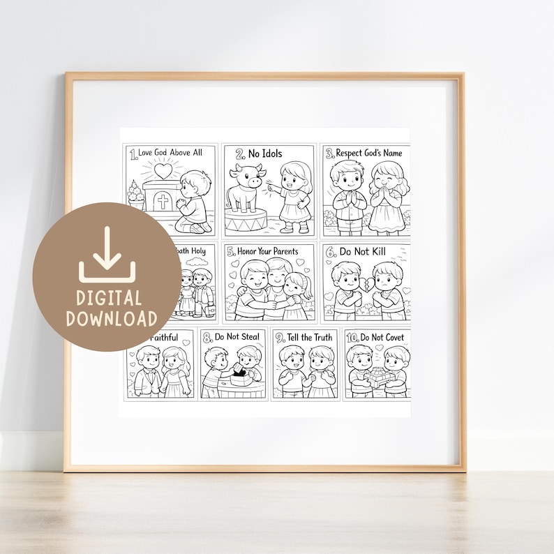 Ten Commandments Printable for Kids | Sunday School Bible Lesson ...