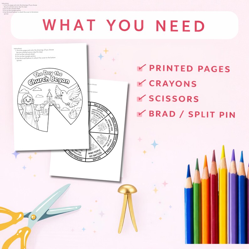 Pentecost Day Spinner Wheel Craft, Printable Holy Spirit Sunday School ...