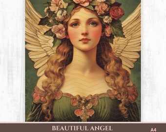 Victorian Angel A4 Decoupage Paper 1690/A4 Rice Paper Victorian Angel ...
