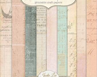 Printable Vintage Pink Ledger Paper Ephemera | Junk Journal Paper ...