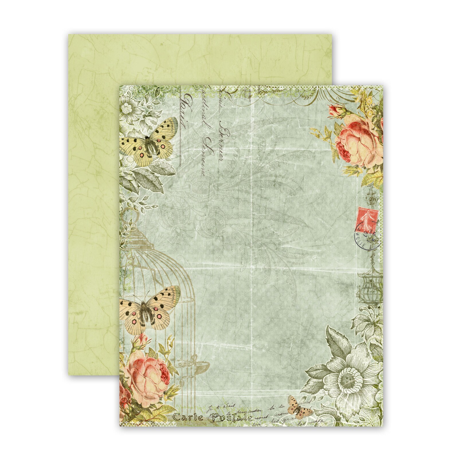Printable Vintage Butterfly Garden and Fairies Ephemera Scrapbook ...
