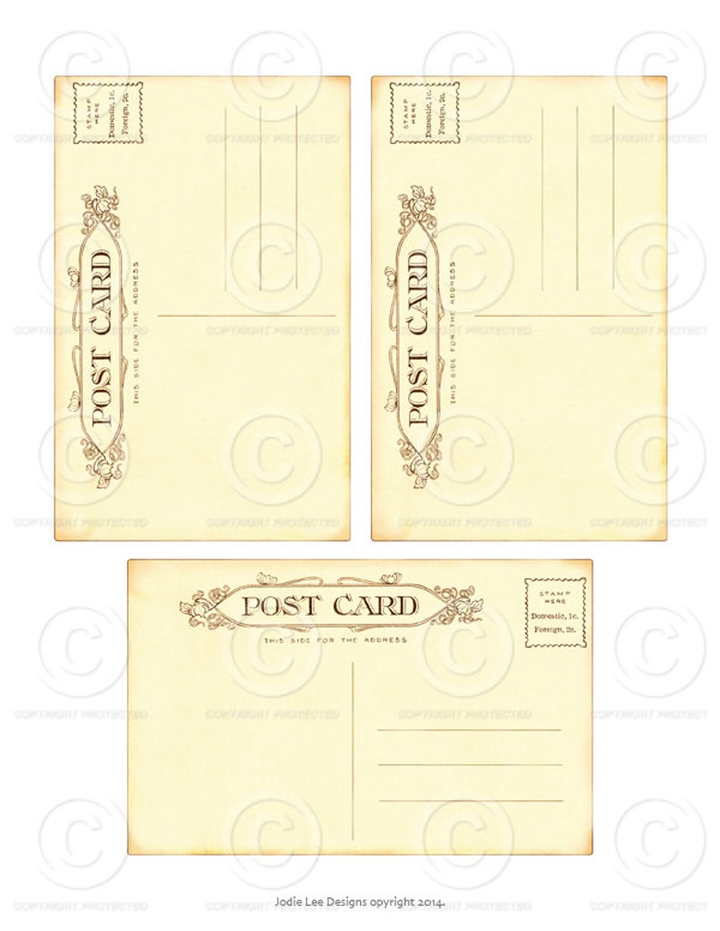 Printable Vintage Blank Postcards Ephemera | Junk Journal Fussy Cuts ...