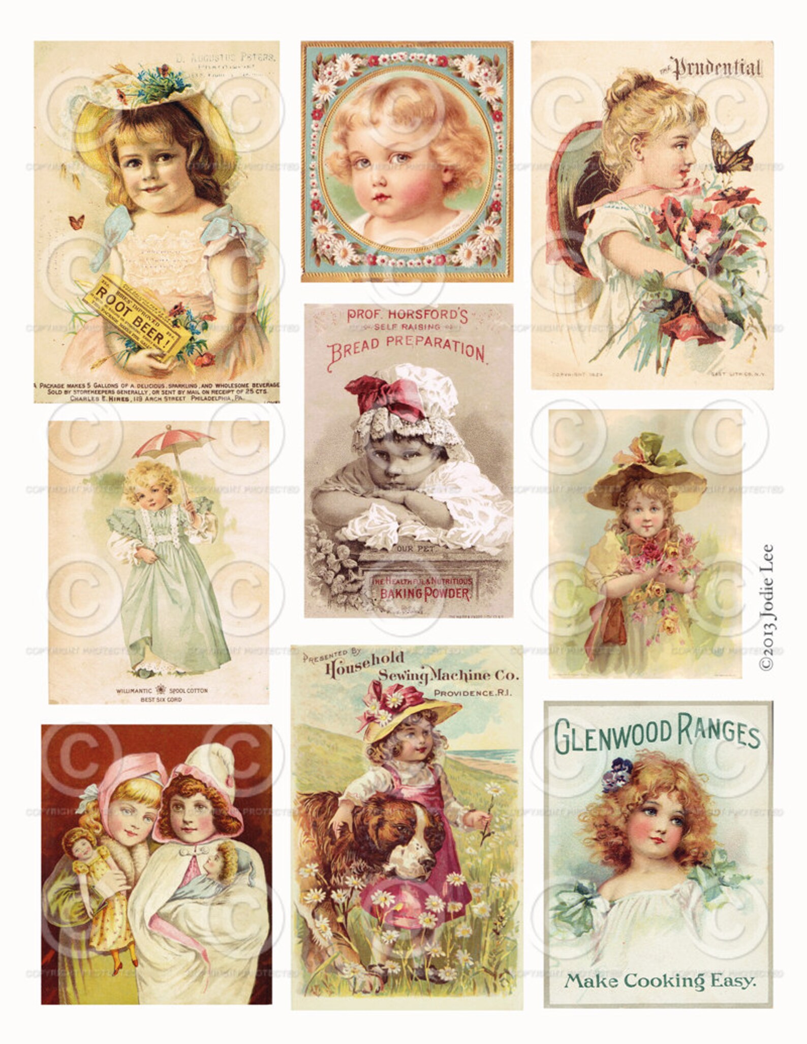 Printable Vintage Children Trading Cards Ephemera Cards | Junk Journal ...