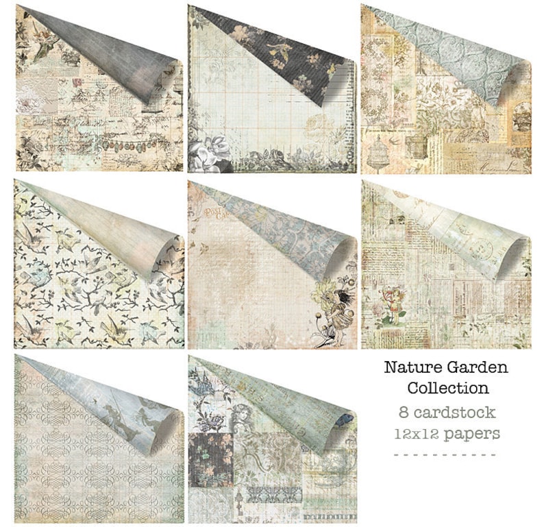 BARGAIN PRICE! Nature Garden 12x12 Paper Set of Cardstock Papers for ...
