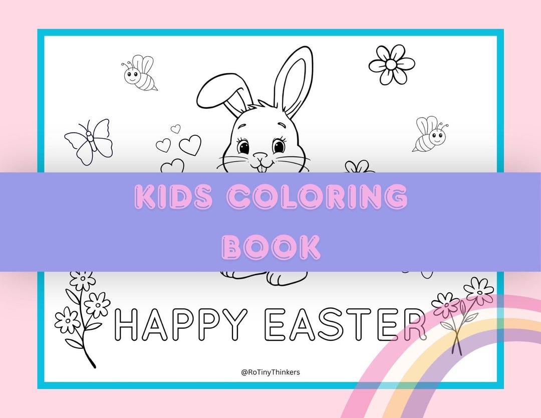 Kids Spring Coloring Book, Animals, Easter Activities (digital Download ...