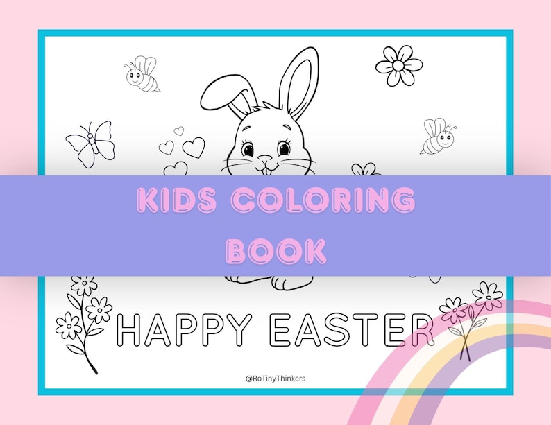 Kids Spring Coloring Book, Animals, Easter Activities (digital Download ...