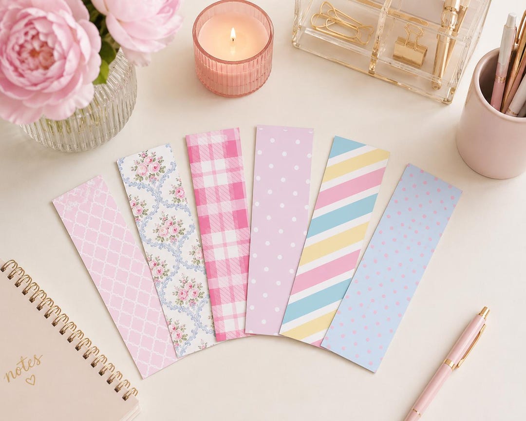 Set of 6 Pastel Bookmarks, Colourful Set of Bookmarks, Bookmark Set ...