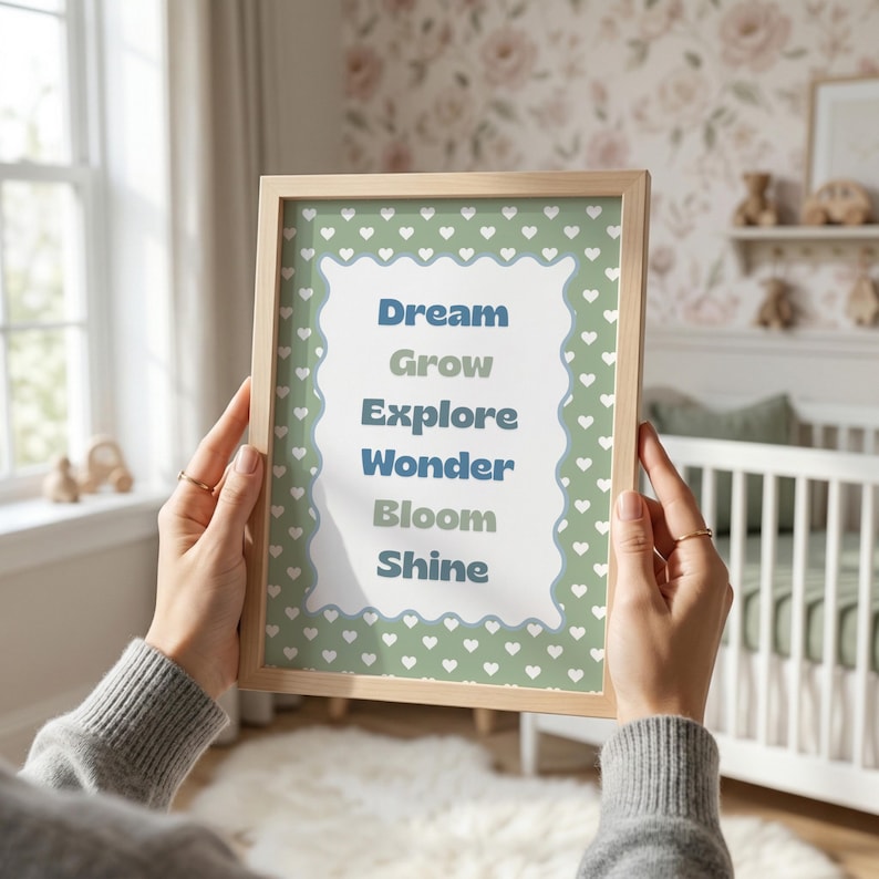 Sage Green Nursery Wall Art, Gender Neutral Room Decor, Digital ...
