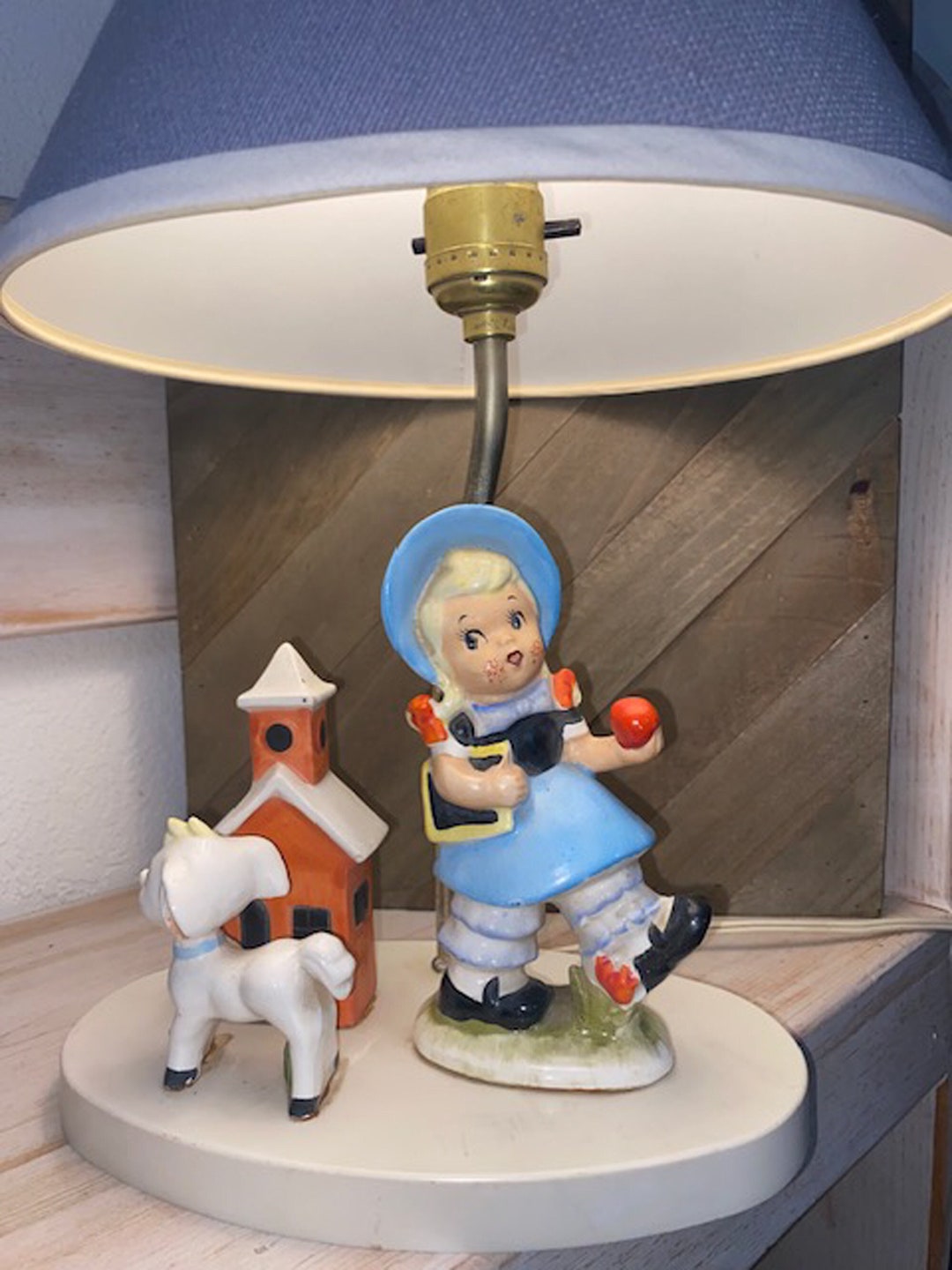 Vintage Dolly Toy Company Ceramic Lamp "mary Had A Little Lamb" 1950's ...