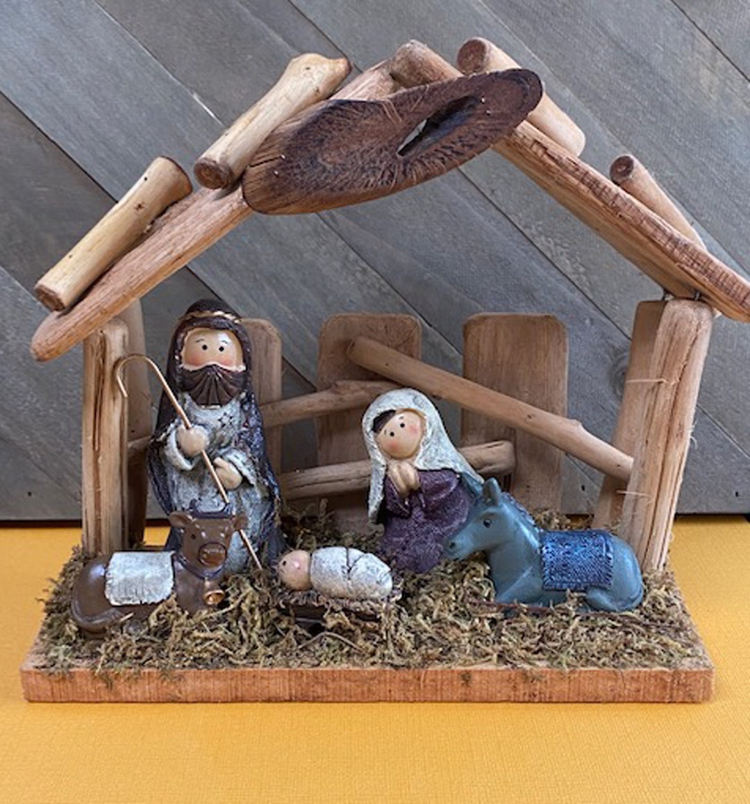 TII Collections Holy Family With Animals and Stable Nativity Figurine ...