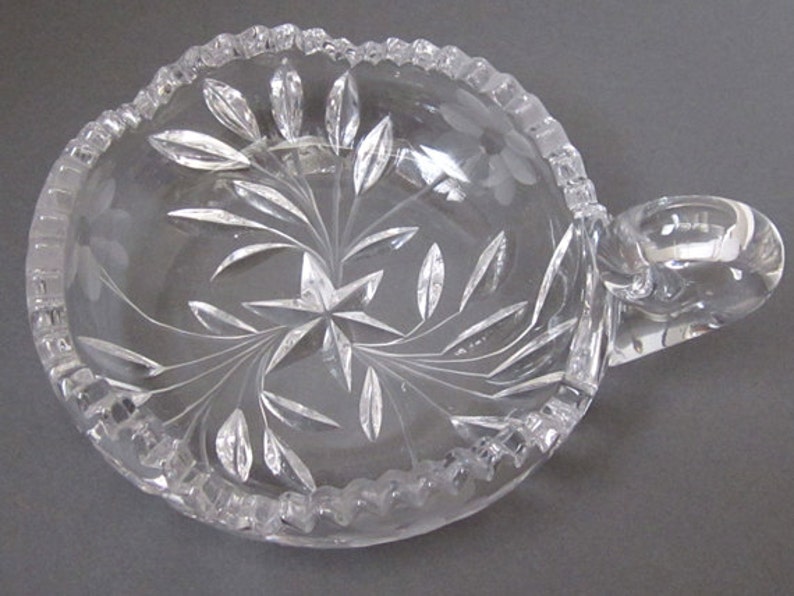 American Brilliant Cut Glass Nappy Dish With Finger Loop C1980's - Etsy