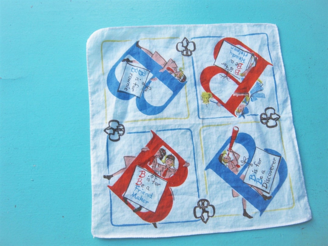 B is for Brownie MCM Brownie Scout Handkerchief Retro Girl - Etsy