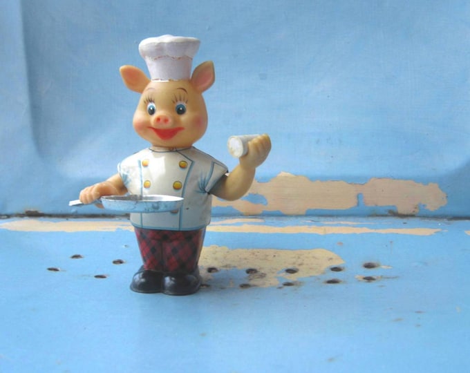 Piggy Cook 1950s Tin Toy for Decor, Parts or Repair Piggy Cook Toy ...