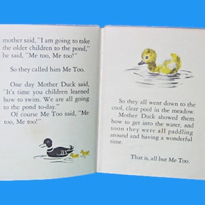 Midcentury Picture Book "me Too" by Fritz Willis; Adorable Duckling ...