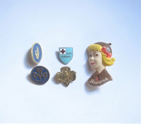 Brownie/Girl Scout Pins Choose Blonde Scout w/ Beanie… - Gem