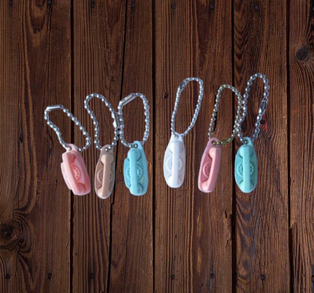 Mini Princess Phone-shaped Key Fob in Different Colors; Atomic Era/mcm ...