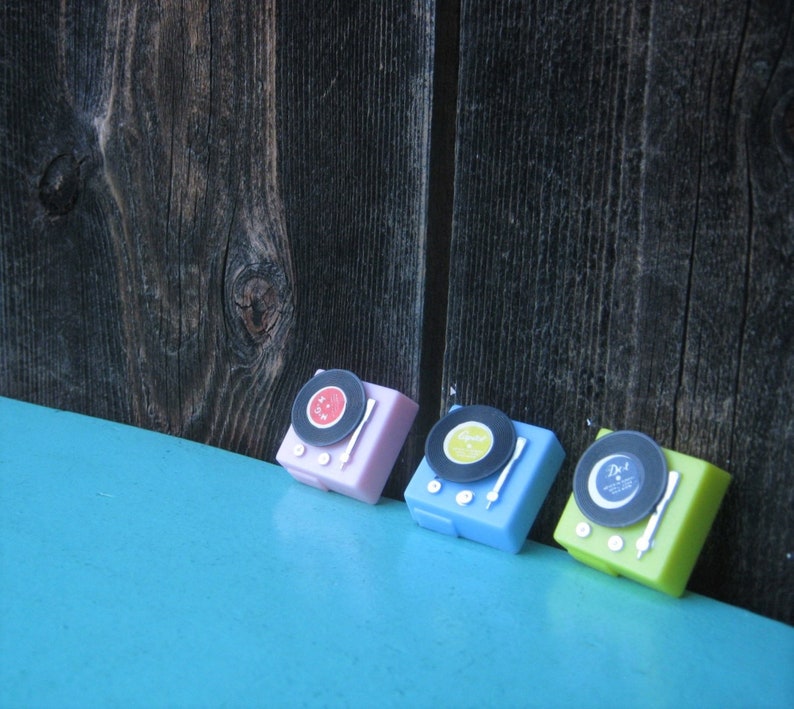Mini Record Player for Diorama Cake Topper Classic MCM Tiny - Etsy
