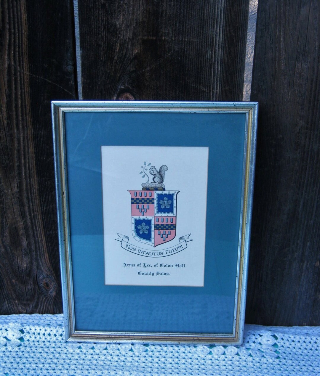 Arms of Lee Coton Hall Family Coat of Arms Framed With Teal - Etsy