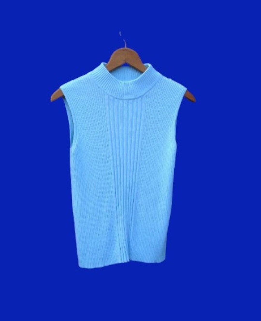 Ribbed Baby Blue Mock Turtleneck Sleeveless Top Size Small/4-5 All ...