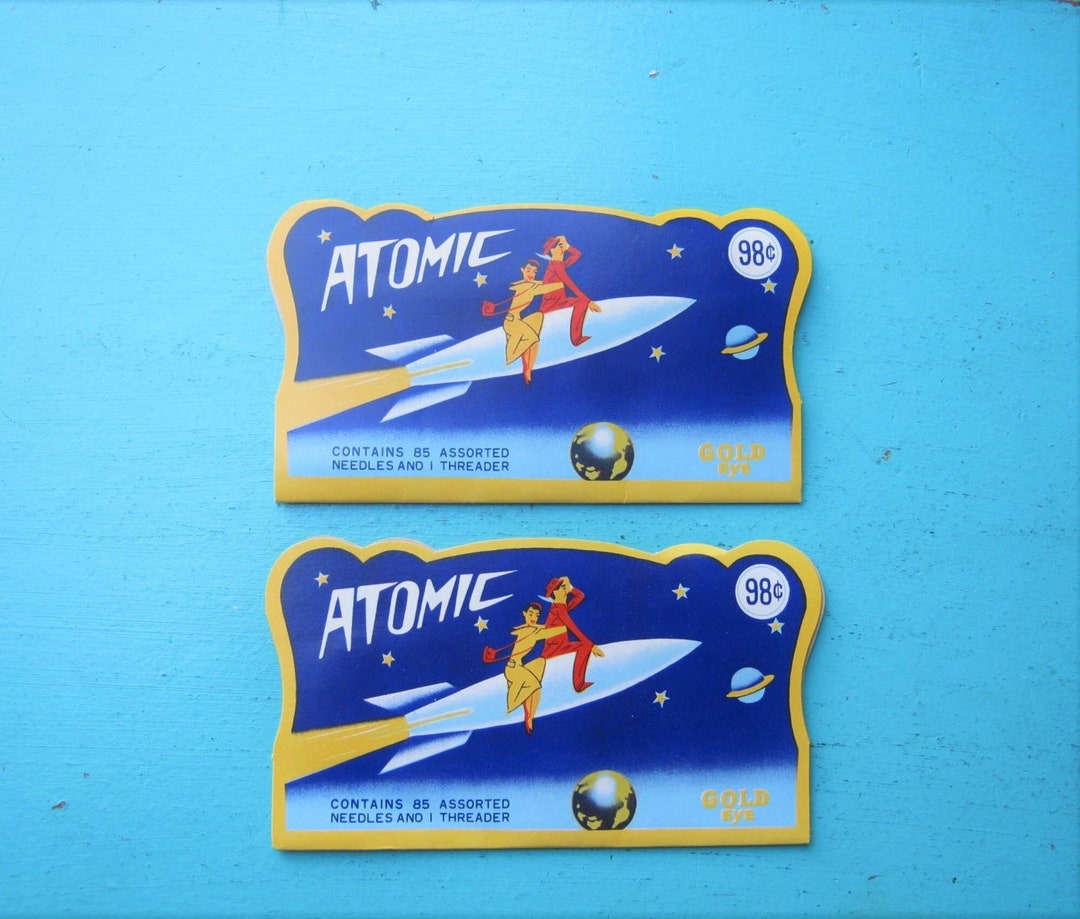 Atomic Needle Book Couple Riding Rocket Into Space MCM - Etsy