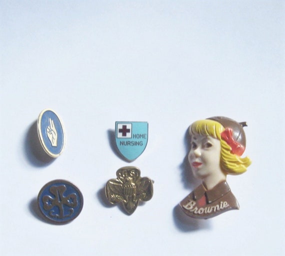 Brownie/Girl Scout Pins Choose Blonde Scout w/ Beanie… - Gem