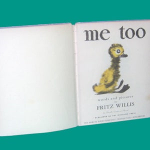 Midcentury Picture Book "me Too" by Fritz Willis; Adorable Duckling ...