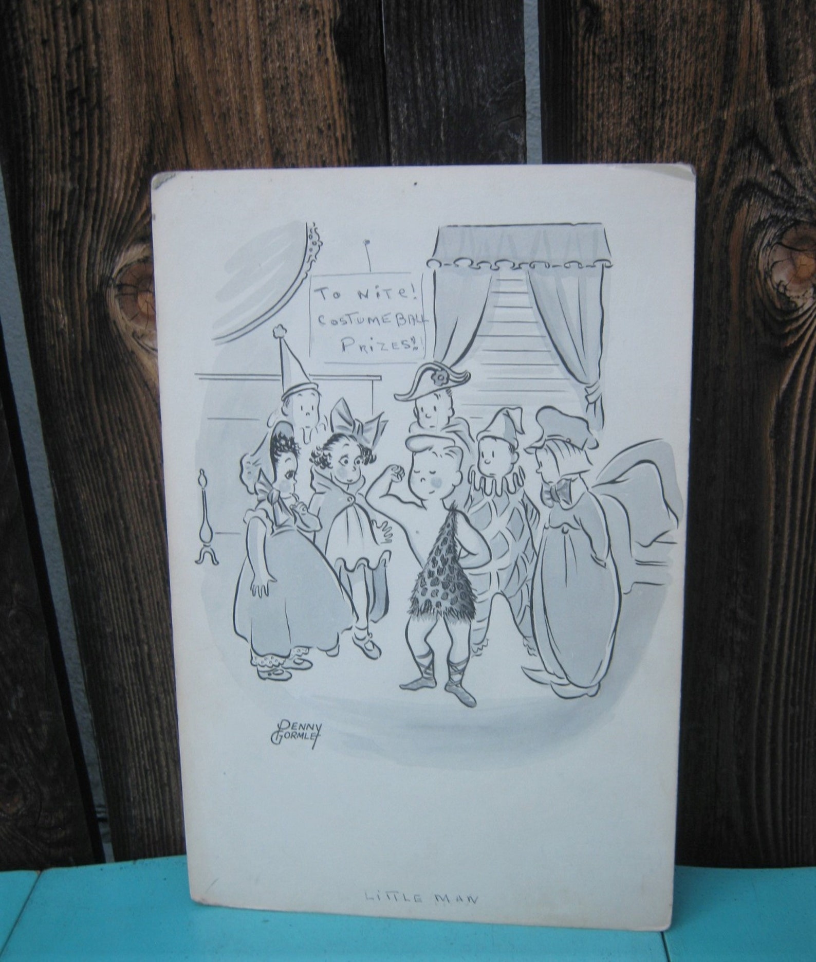 Humorous little Man Line Drawing by Unknown Artist - Etsy