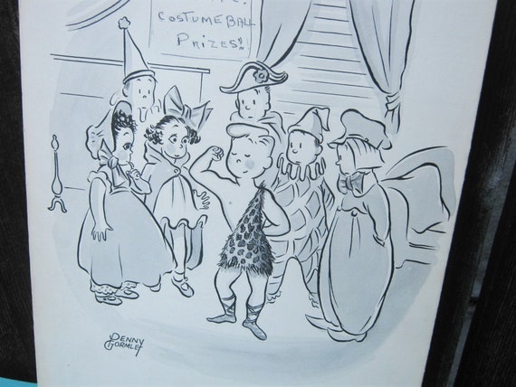 Humorous little Man Line Drawing by Unknown Artist | Etsy