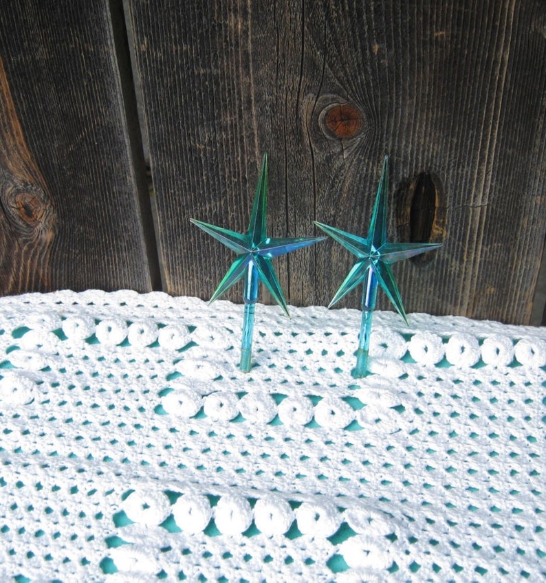 Turquoise/aqua Blue Star Tree Topper Small 4 Tall MCM - Etsy
