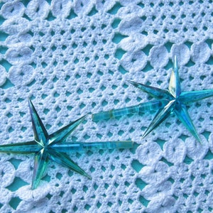 Turquoise/aqua Blue Star Tree Topper Small 4 Tall MCM - Etsy