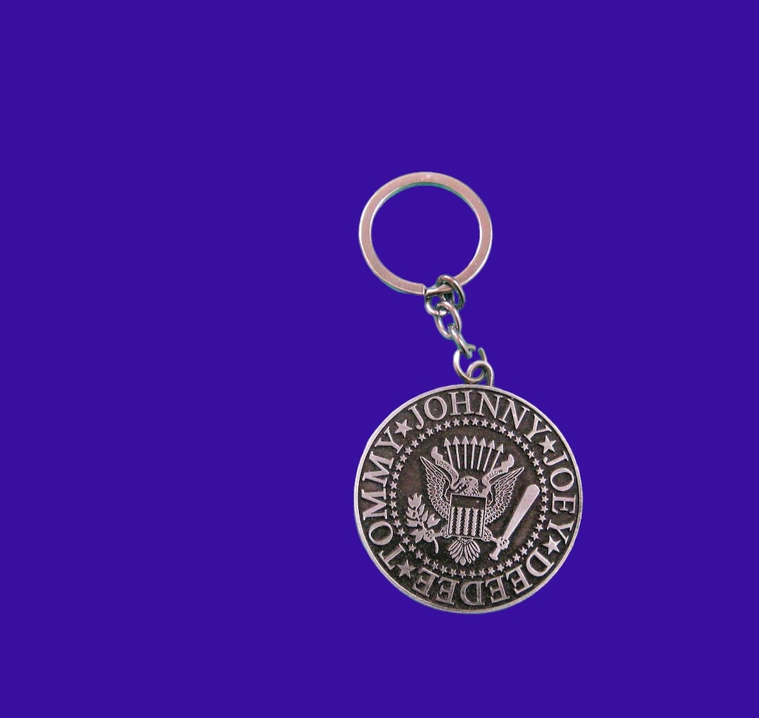 Ramones Punk Rock Key Fob/chain; With Eagle & Original Members Dee Dee ...